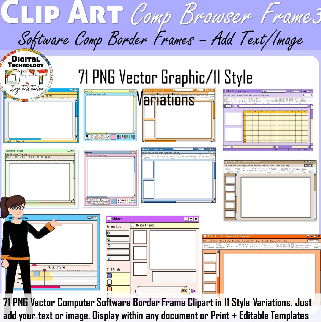 Computer Browser Software Border Frame Clipart 3, Software Vector ...