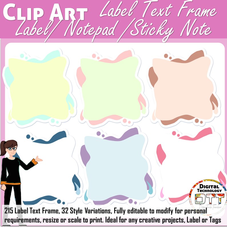 Labe Clipart, Notepad Clipart, Name Tag Clipart, Text Frame Clipart ...