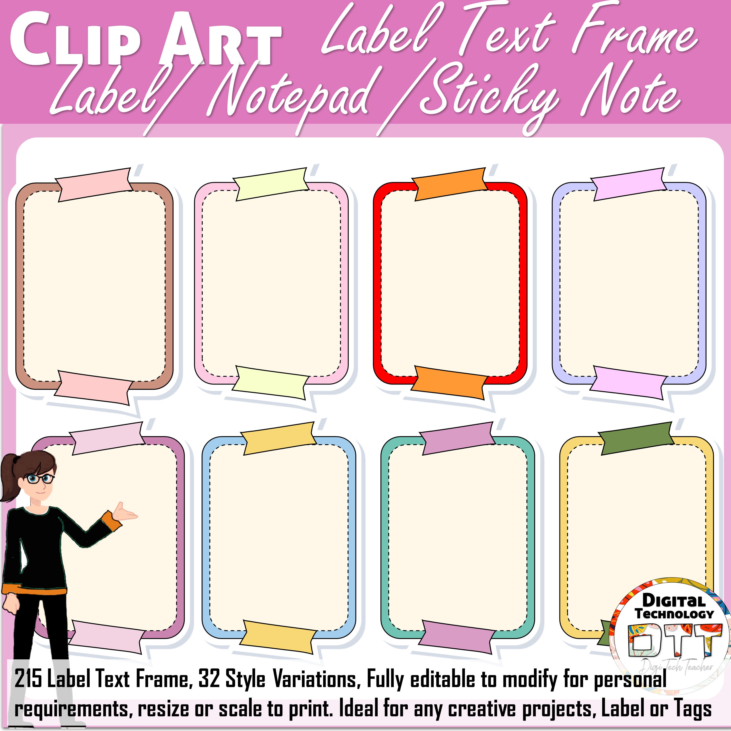 Labe Clipart, Notepad Clipart, Name Tag Clipart, Text Frame Clipart ...