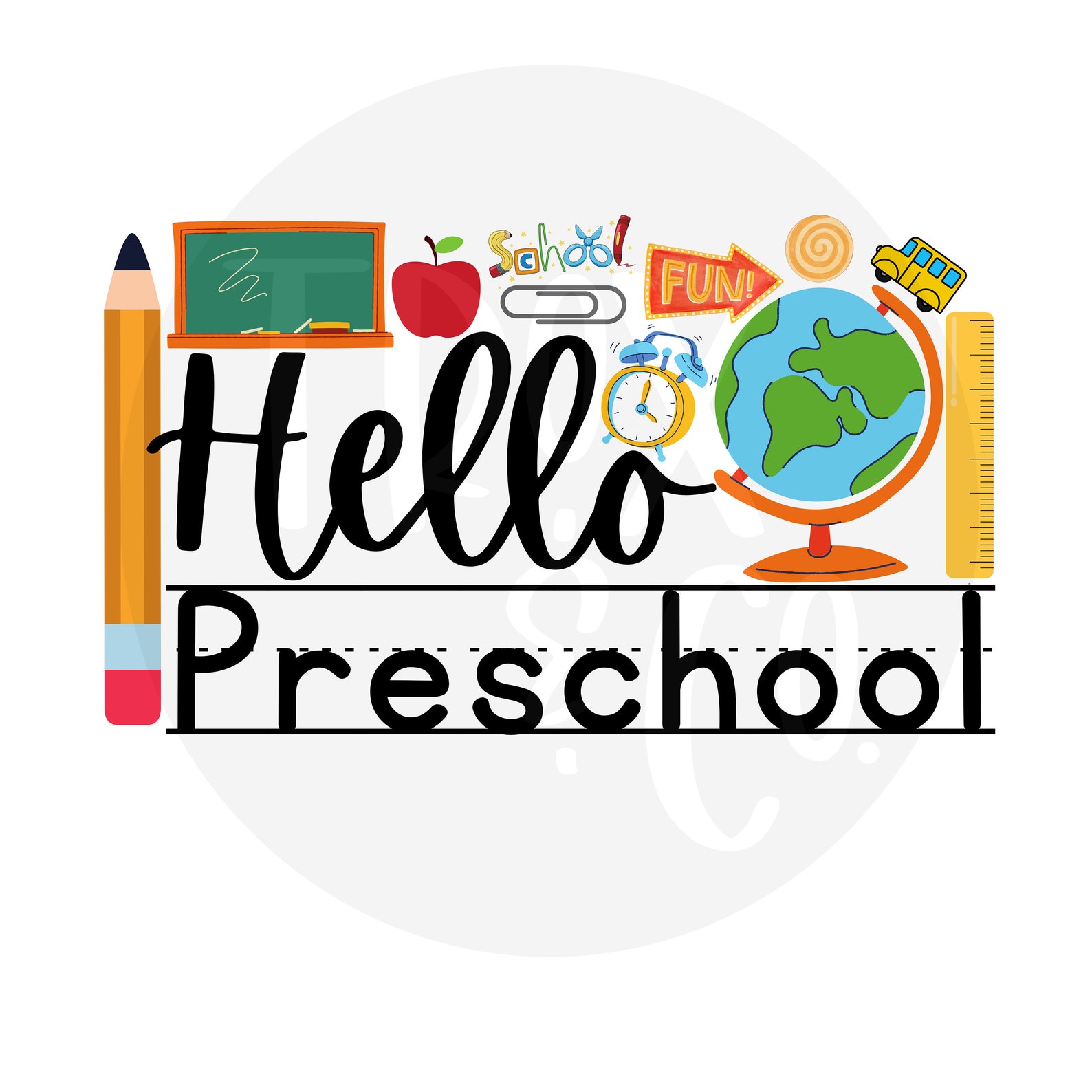 Hello Png, School Png, Back to School Png, Preschool Png, Hello ...