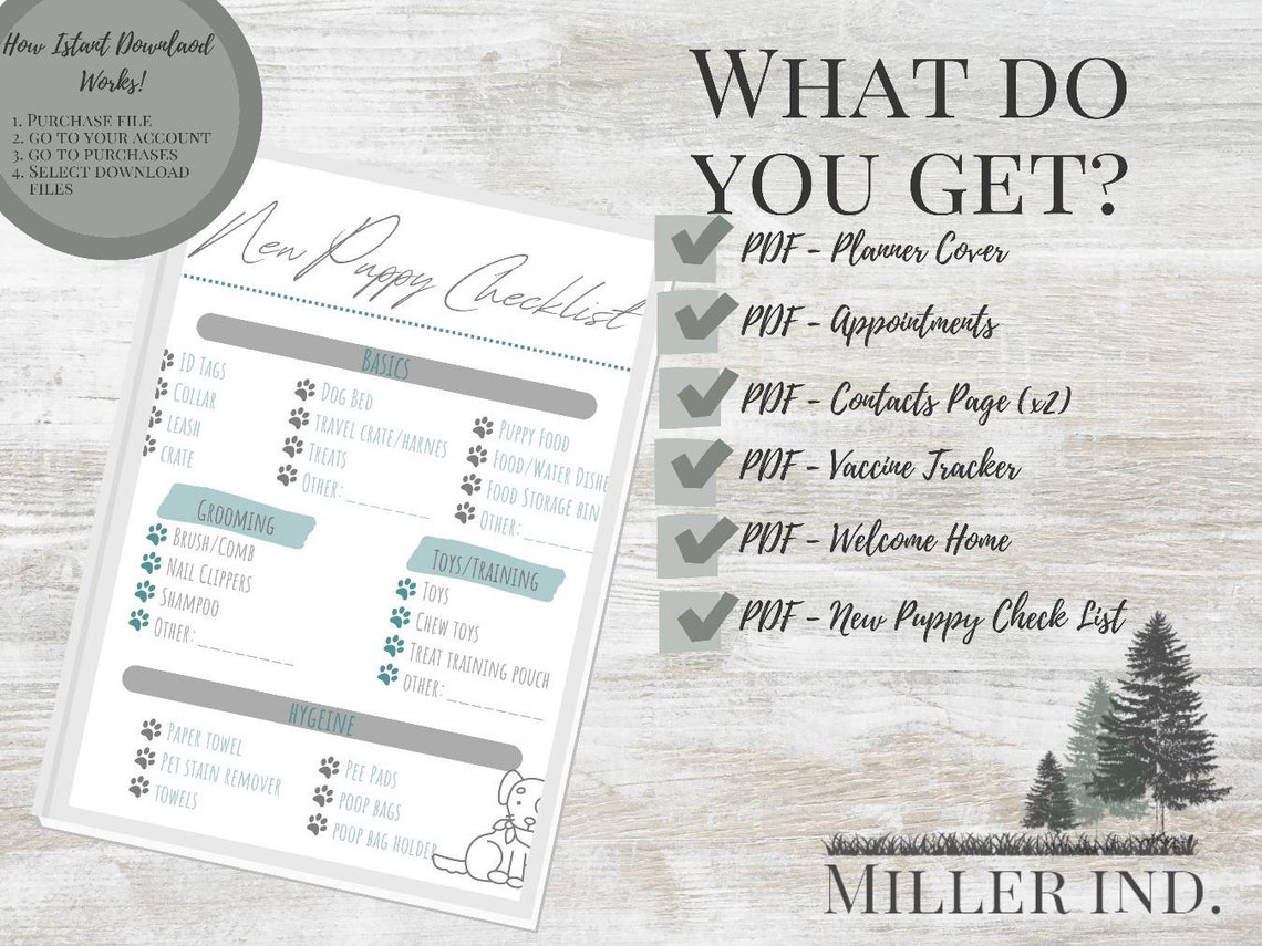 INSTANT DOWNLOAD BUNDLE: New Puppy Printable Bundle Printable Pet ...