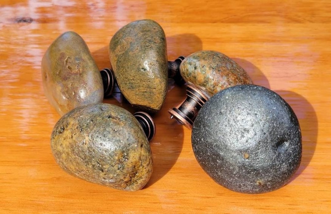 Lake Superior Rock Knobs Cabinet Pulls With Coating CUSTOM ORDERS ...