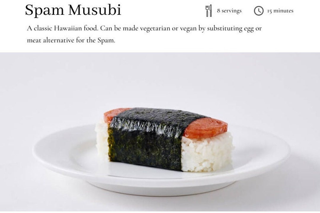 Musubi Recipe Card and Kit - Etsy