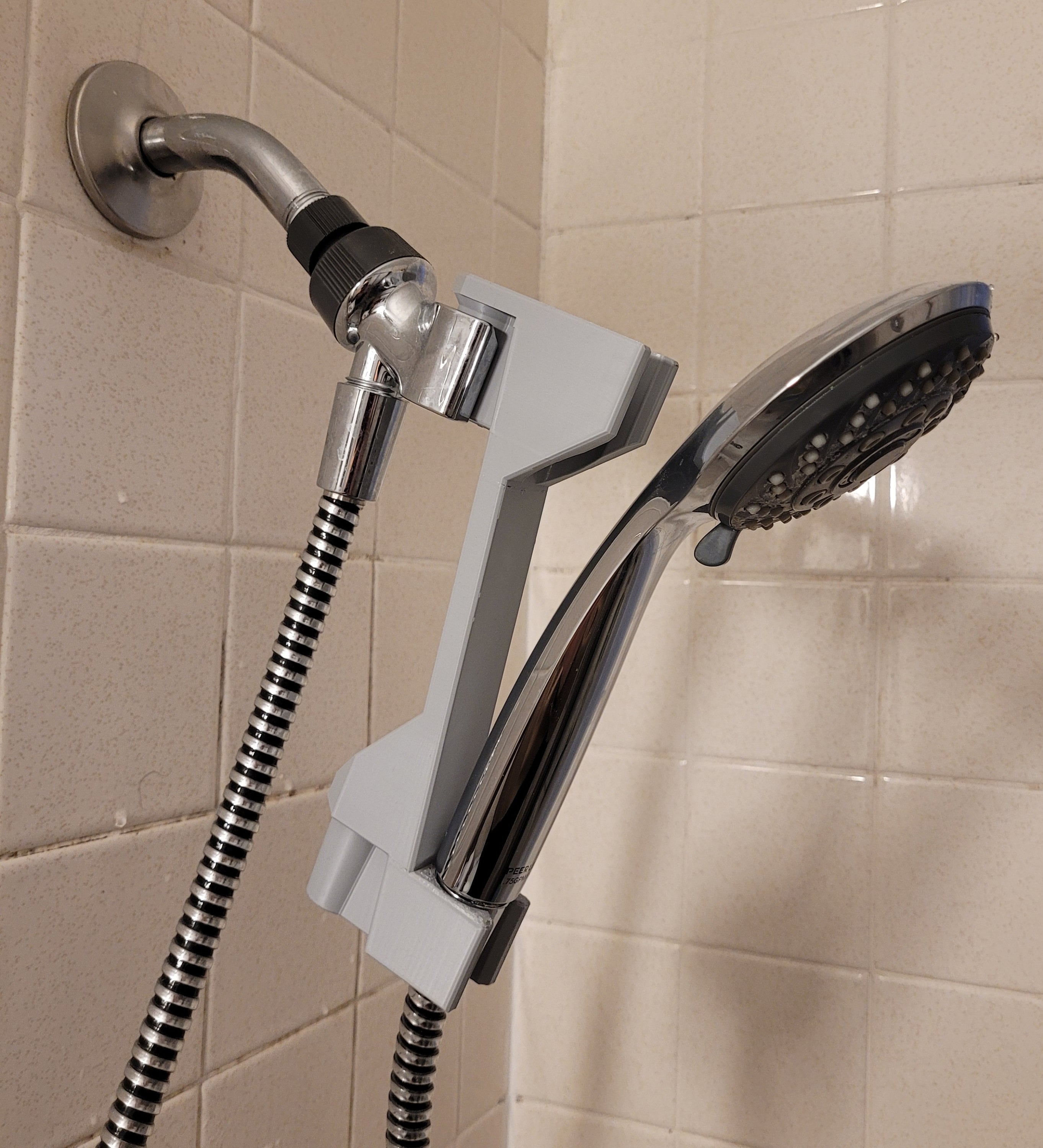 Grey Shower Head Height Adjuster to Raise or Lower Your Showerhead in ...