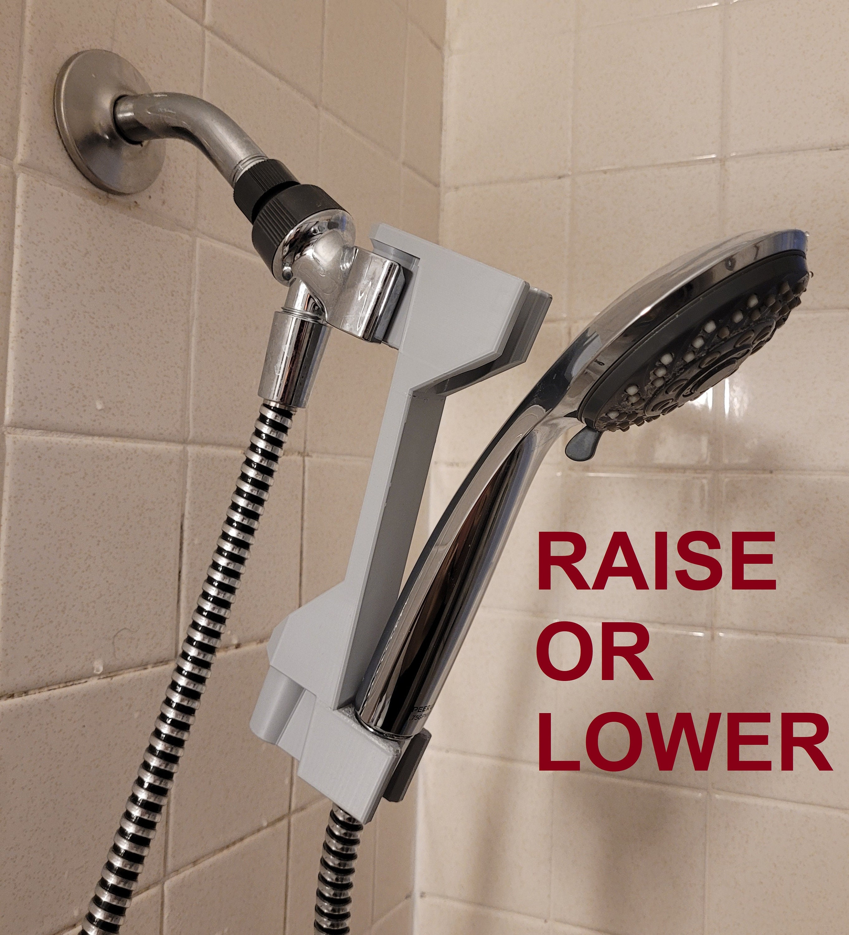 Shower Head Height Adjuster to Raise or Lower Your Showerhead in Three ...