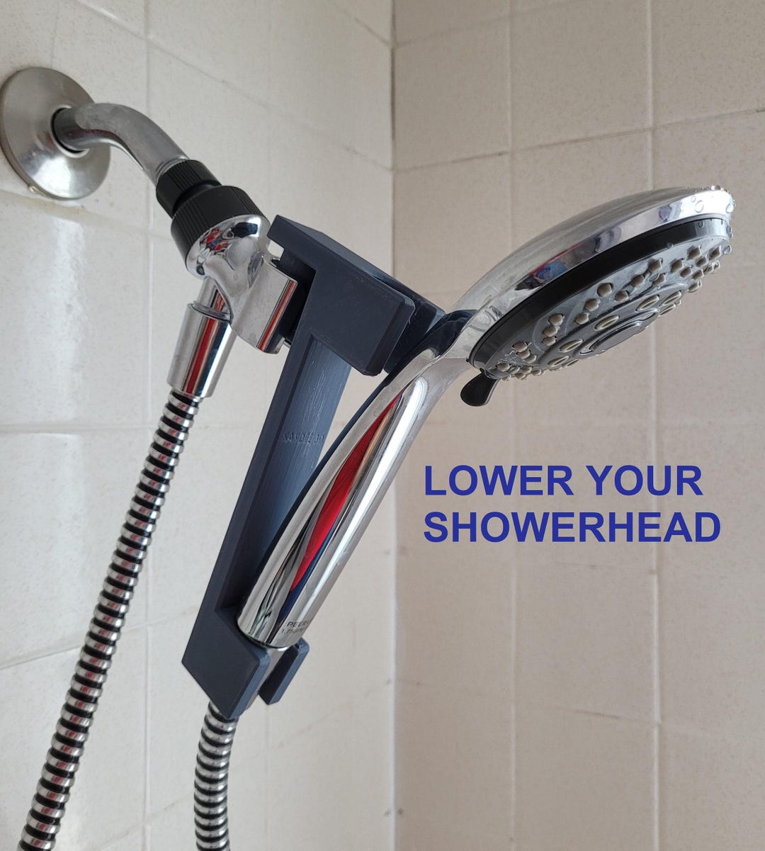 3D Printed Shower Head Lowering Extension, 7-inch Drop. Canada Made - Etsy