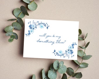Something Blue Proposal Card Template Will You Be My Blue - Etsy