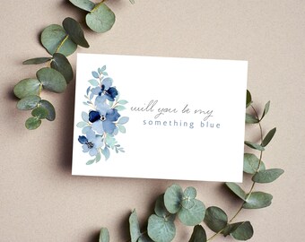 Something Blue Proposal Card Template Will You Be My Blue - Etsy