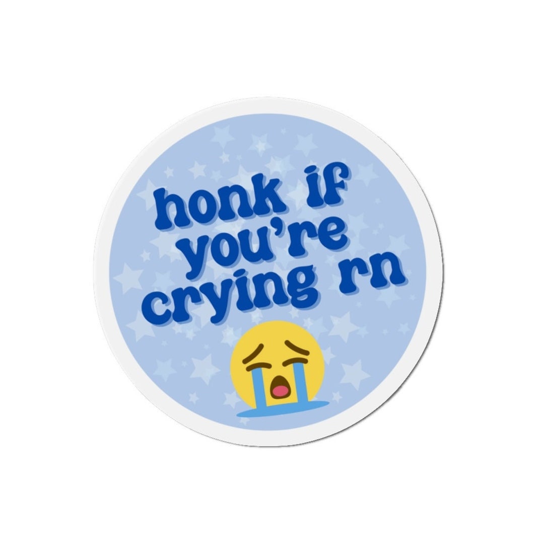 Honk If You're Crying Rn Car Magnet | Gen Z Funny Cute | Car ...