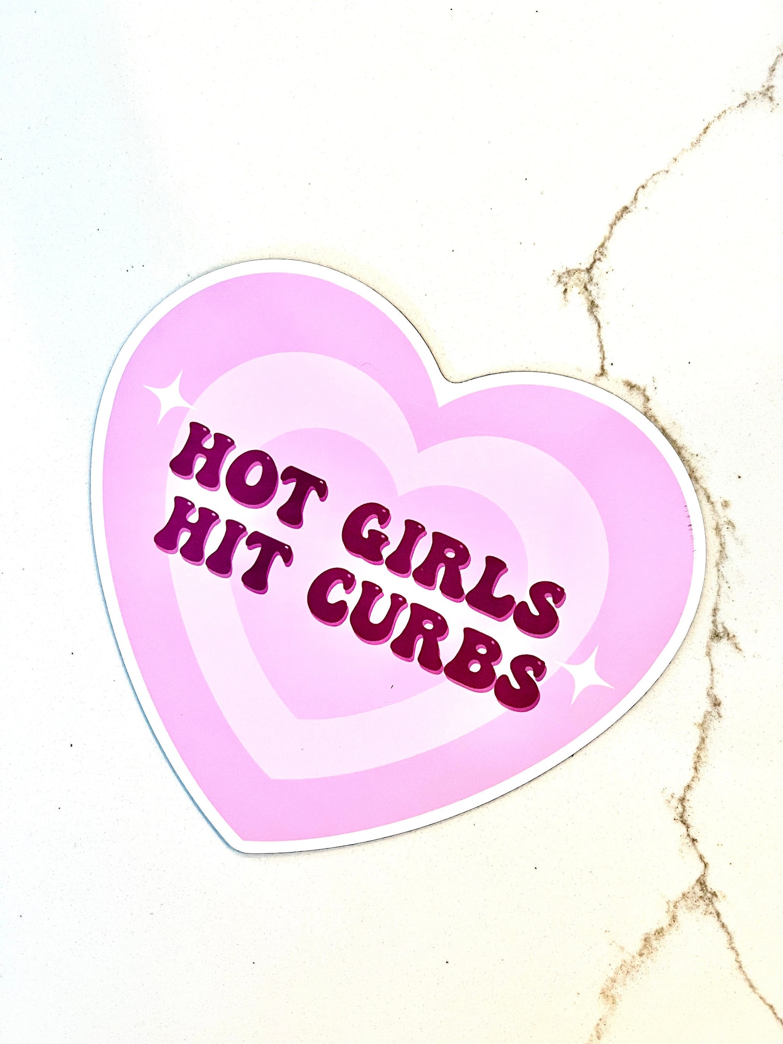 Hot Girls Hit Curbs Heart-shaped Bumper Magnet | Cute Magnets | Gen-z ...
