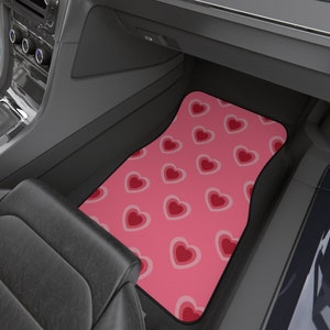 Heart Pink Set of 2 Car Floor Mats | Cute Girly Car Accessories - Etsy