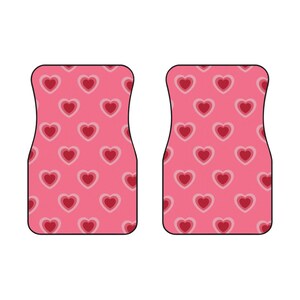 Heart Pink Set of 2 Car Floor Mats | Cute Girly Car Accessories - Etsy
