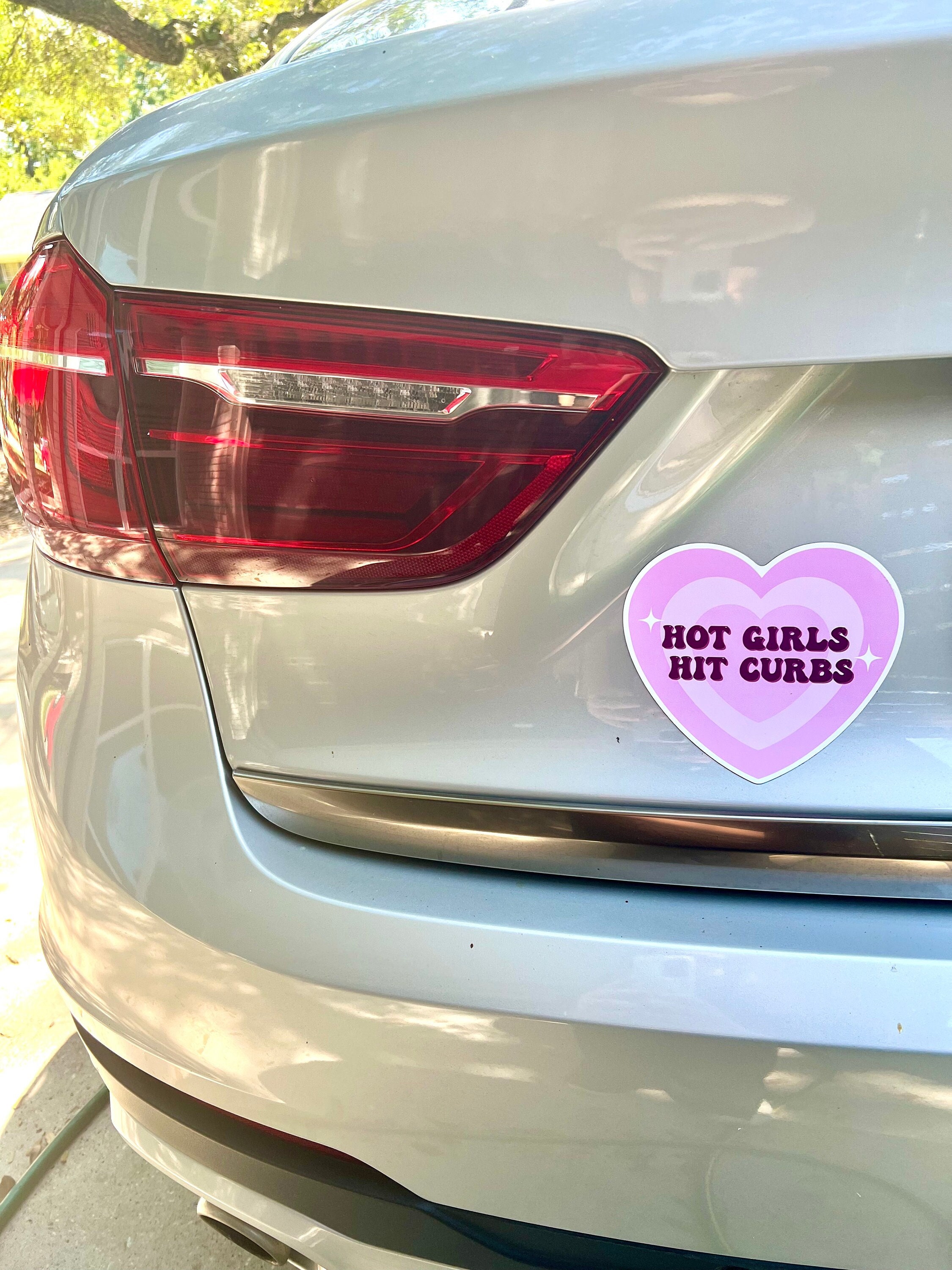 Hot Girls Hit Curbs Heart-shaped Bumper Magnet | Cute Magnets | Gen-z ...