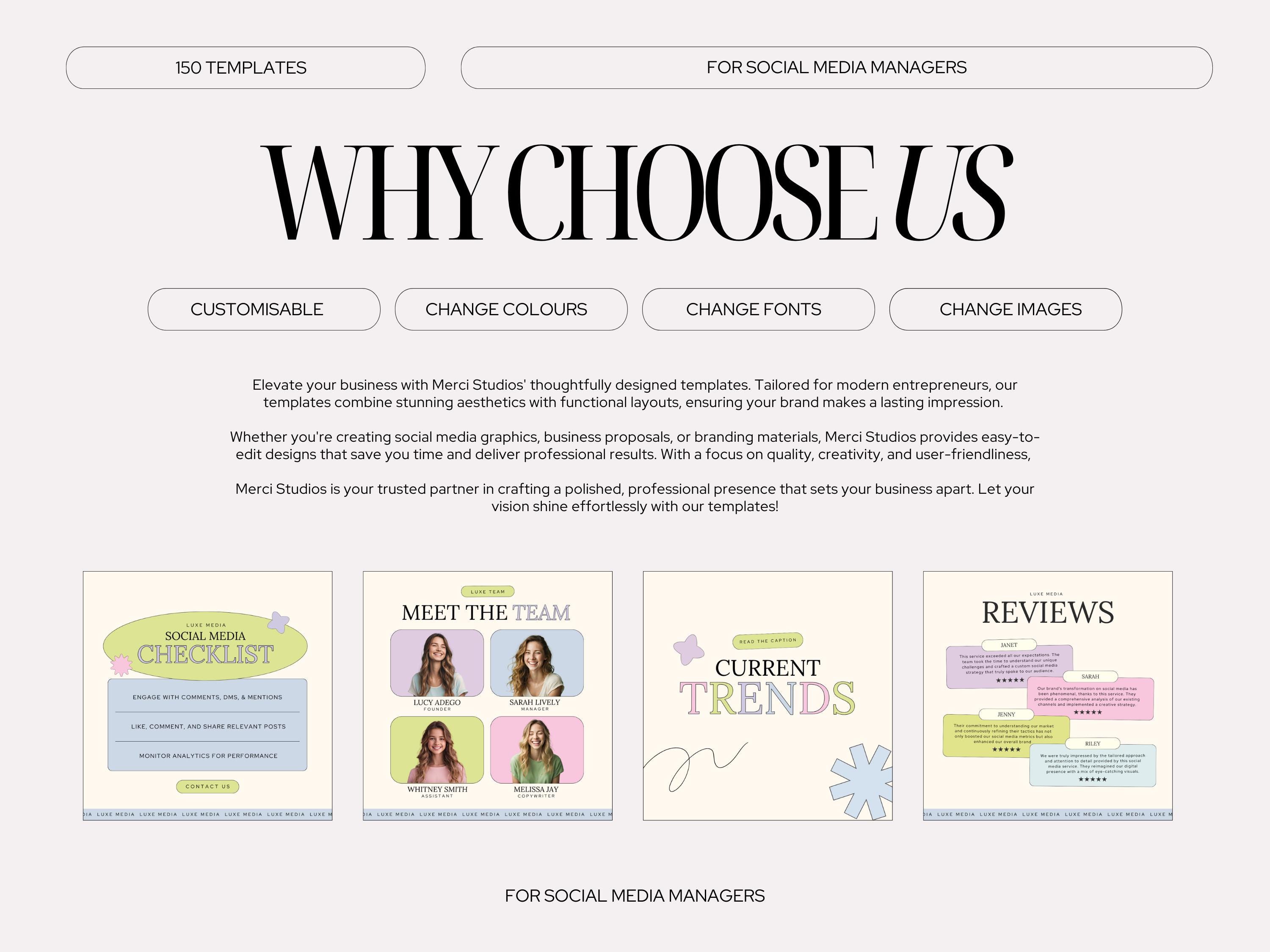 Pastel Social Media Templates: 150 Canva Designs (digital Download) - Etsy
