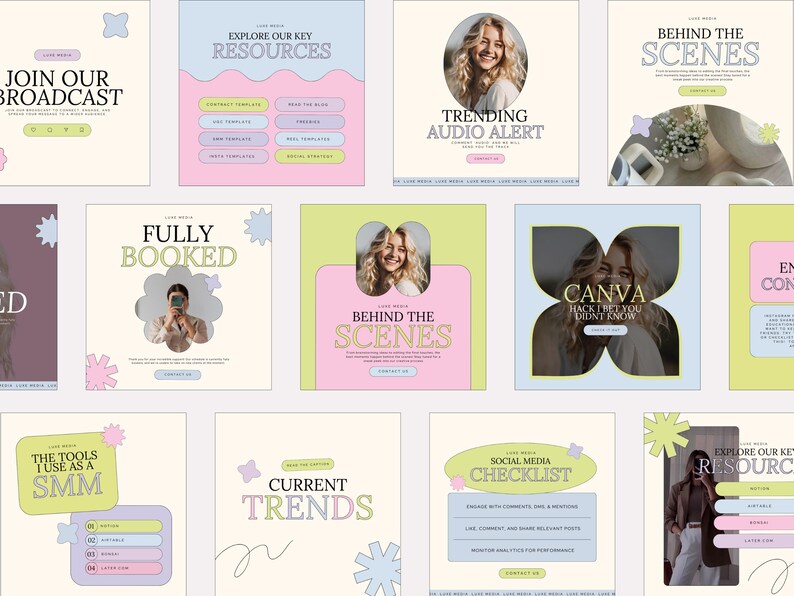 Pastel Social Media Templates: 150 Canva Designs (digital Download) - Etsy