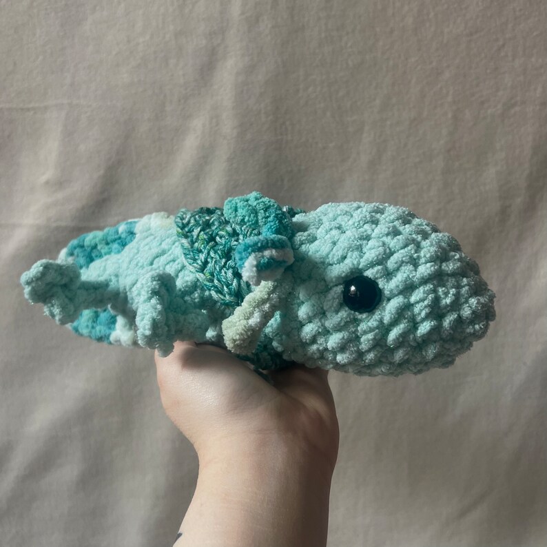 Aqua Axolotl Plush Handmade Axolotl Plushie With Removable - Etsy