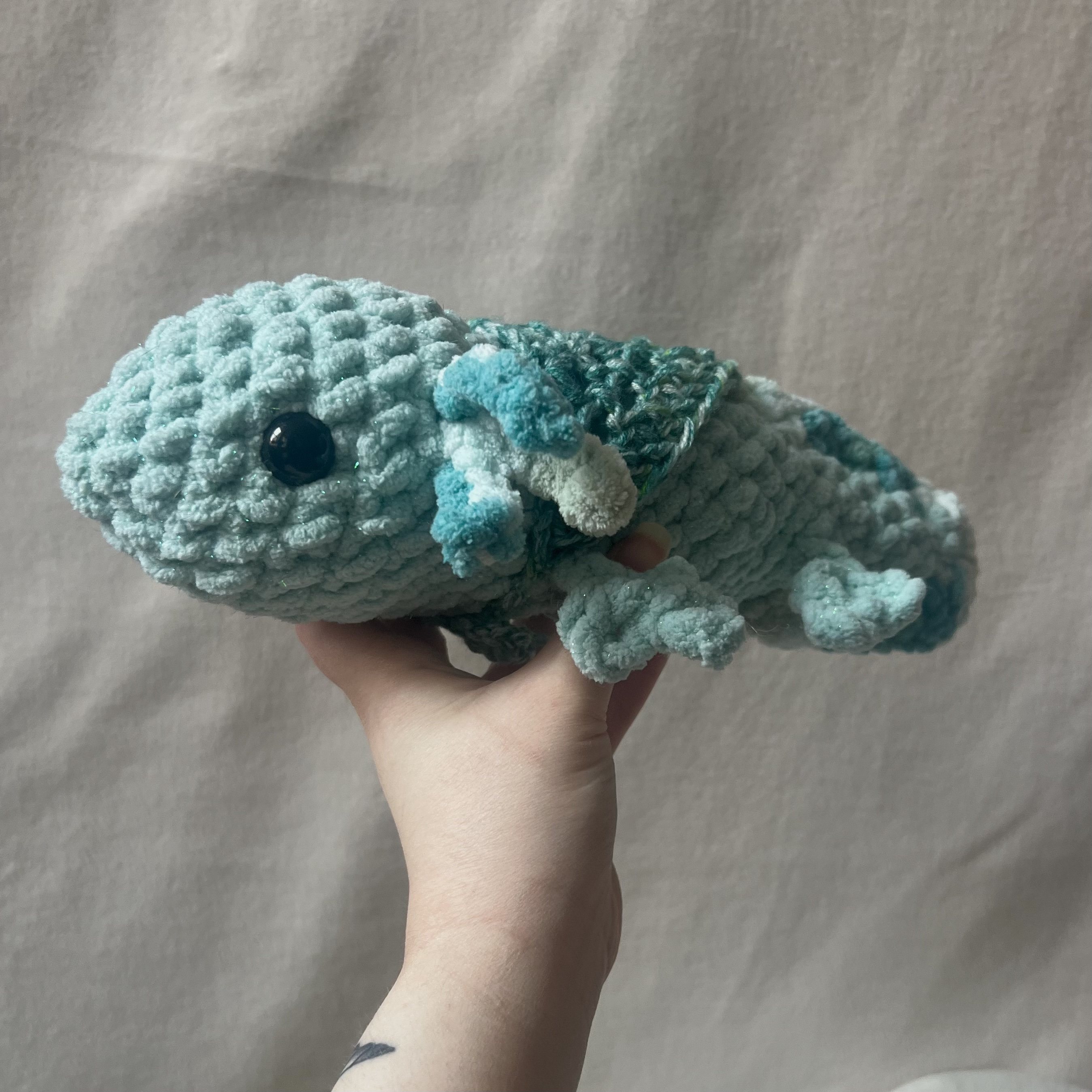 Aqua Axolotl Plush Handmade Axolotl Plushie With Removable Cape - Etsy