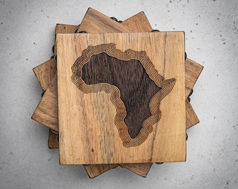 African Wood Coasters - Etsy