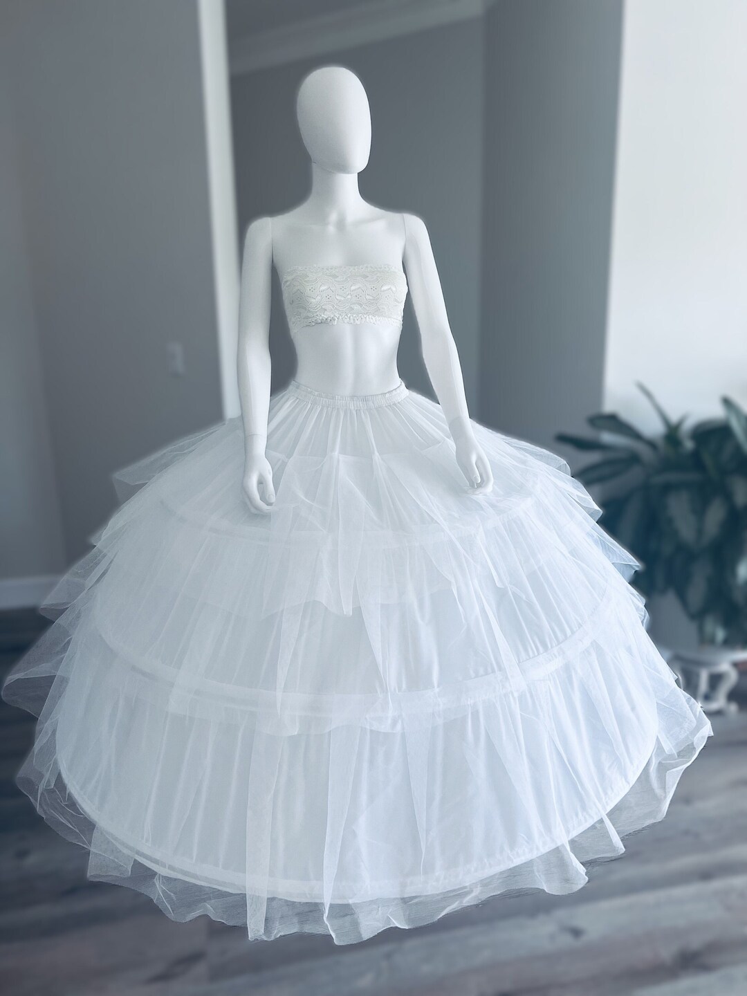 Quinceanera Hoop Skirt: Super Fluffy Crinoline Petticoat for Ball Gown ...