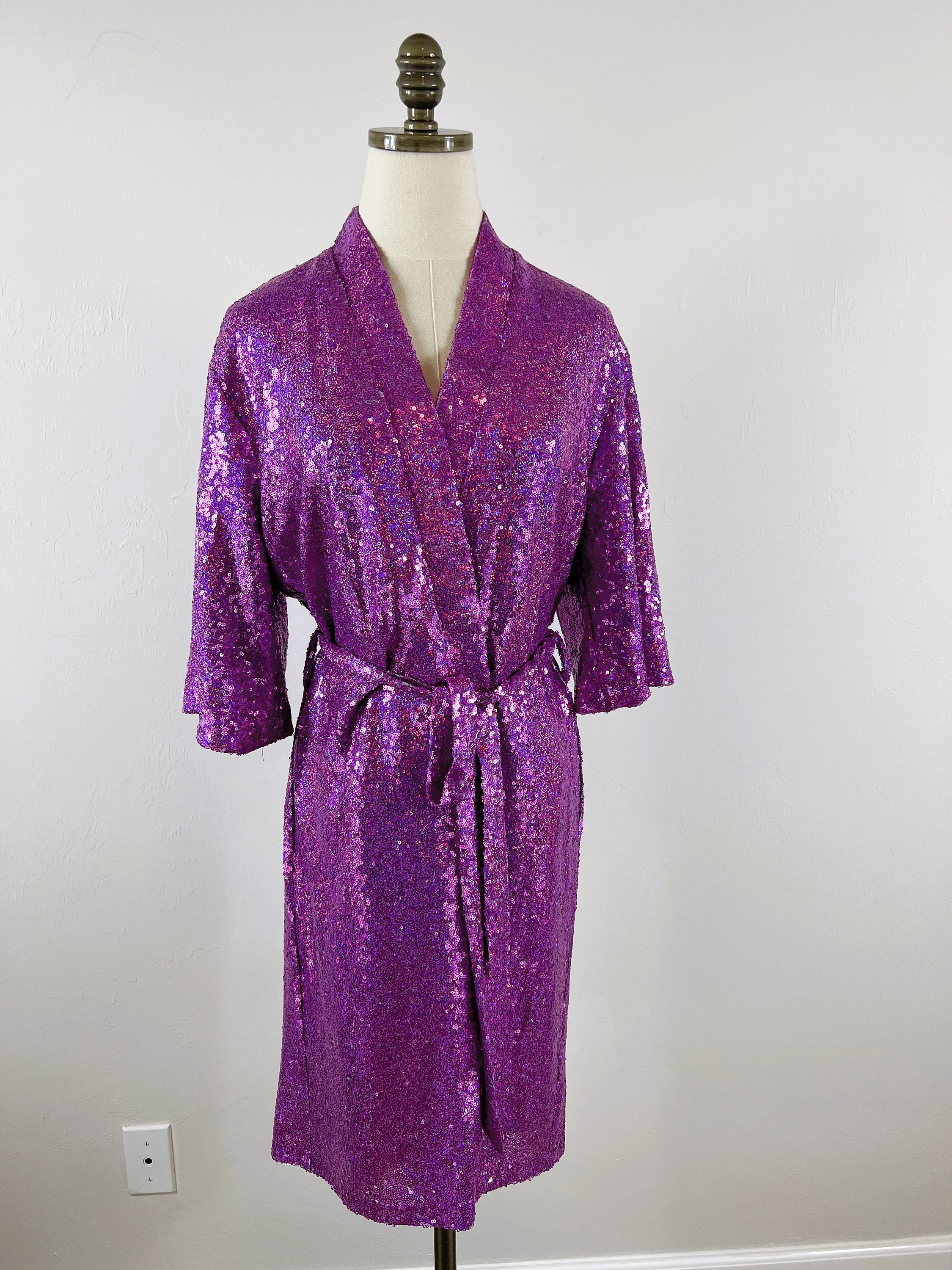 Purple Violet Mini Sequin Women Robe. One Size Fits All From - Etsy