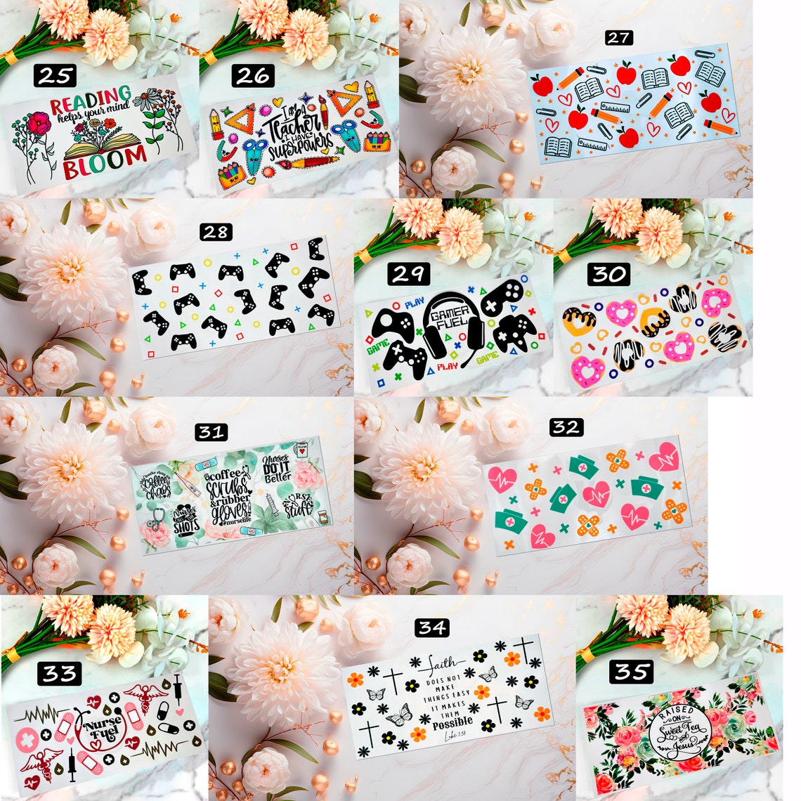 UV DTF Wrap Uv Dtf Decals - Etsy