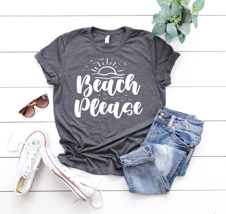 Beach Please Shirt: Funny Summer Vacation Tee - Etsy