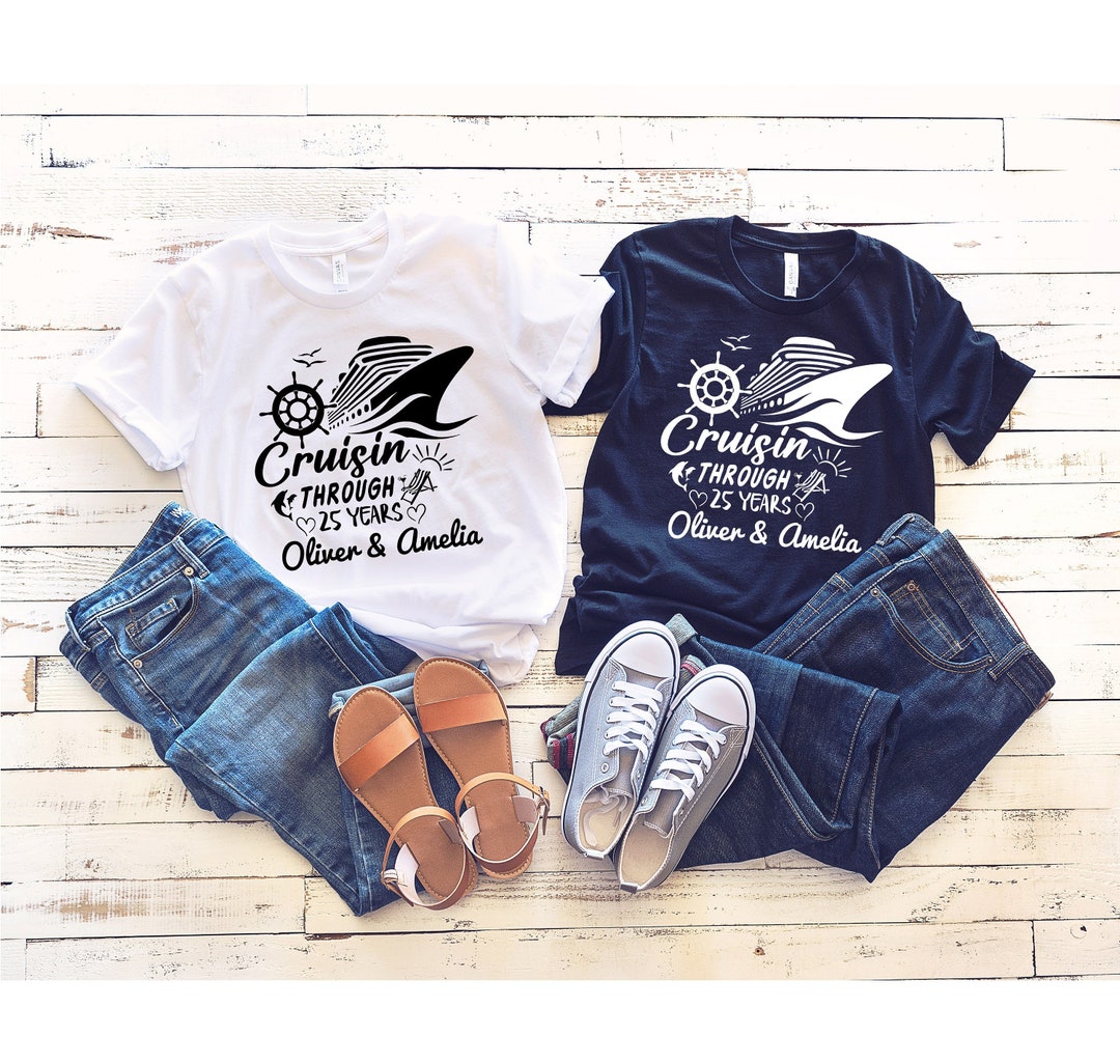 Custom Couple Cruise T-shirt: Personalized Anniversary Matching Family ...
