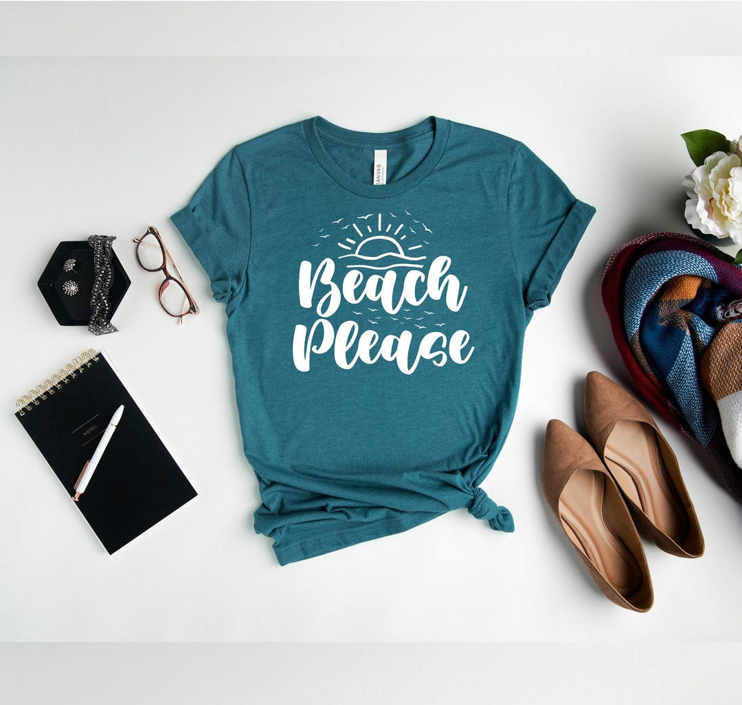 Beach Please Shirt: Funny Summer Vacation Tee - Etsy