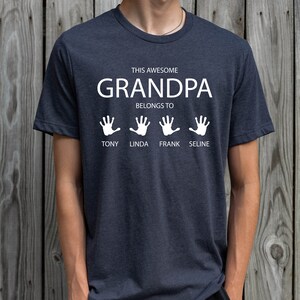 Grandpa Shirt, Personalized Grandpa Shirt With Grandkids Names, Custom ...