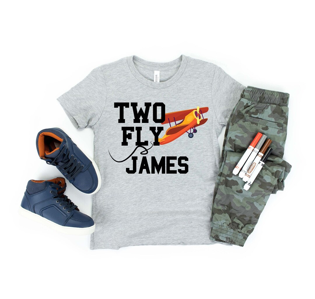 Custom Two Fly Shirt, Personalized 2nd Birthday Shirt, Airplane ...