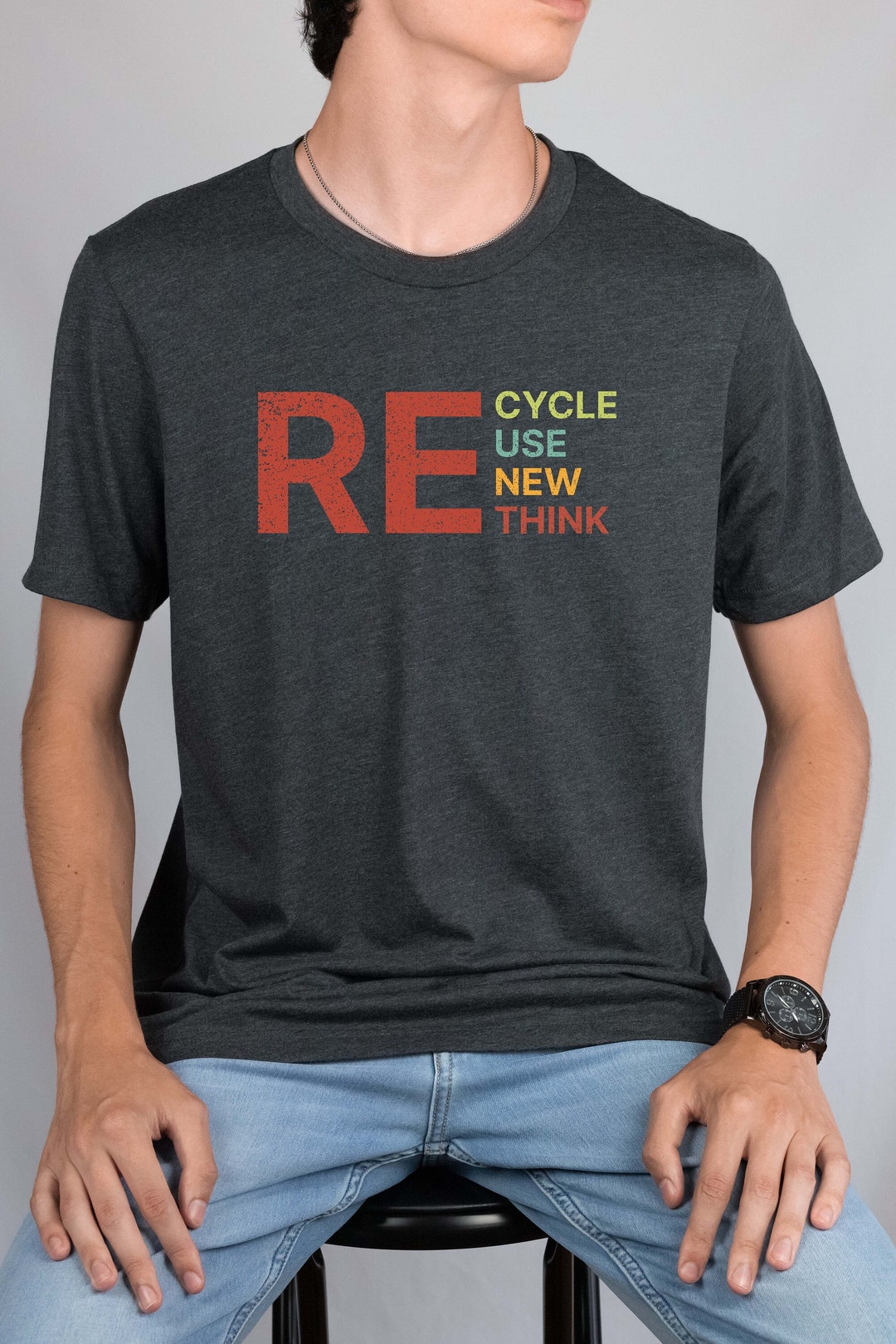 Recycle Reuse Renew Rethink Shirt, Recycle Shirt, Earth Day Shirt ...