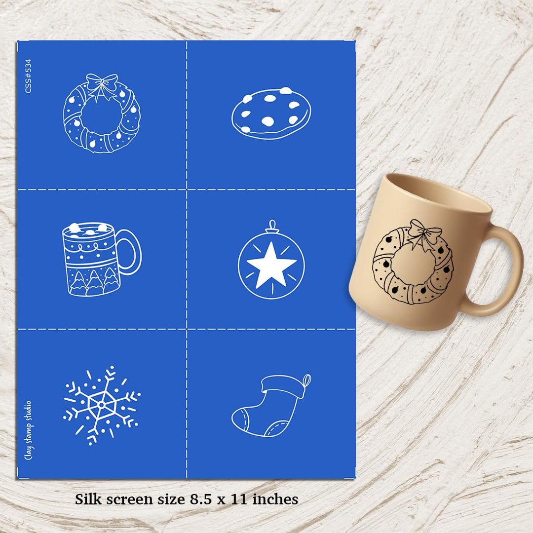 Christmas Pottery Silkscreen Designs | Reusable Ceramic Underglaze Stencil (8.5 X 11 Inch) CSS ...