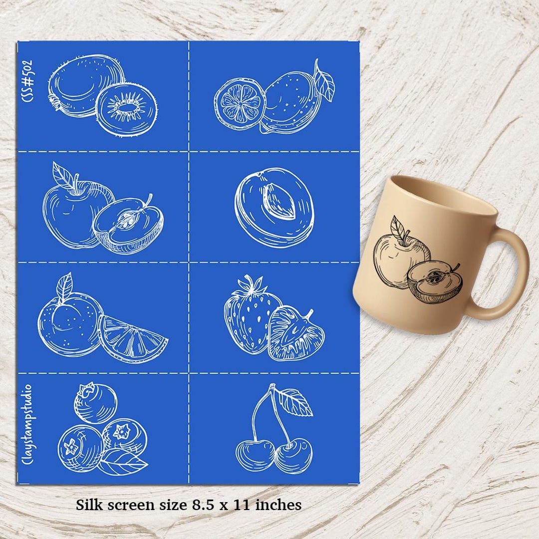 Fruit Silkscreen for Pottery: Reusable Ceramic Underglaze Stencil (8.5 X 11 Inch) CSS#502 - Etsy
