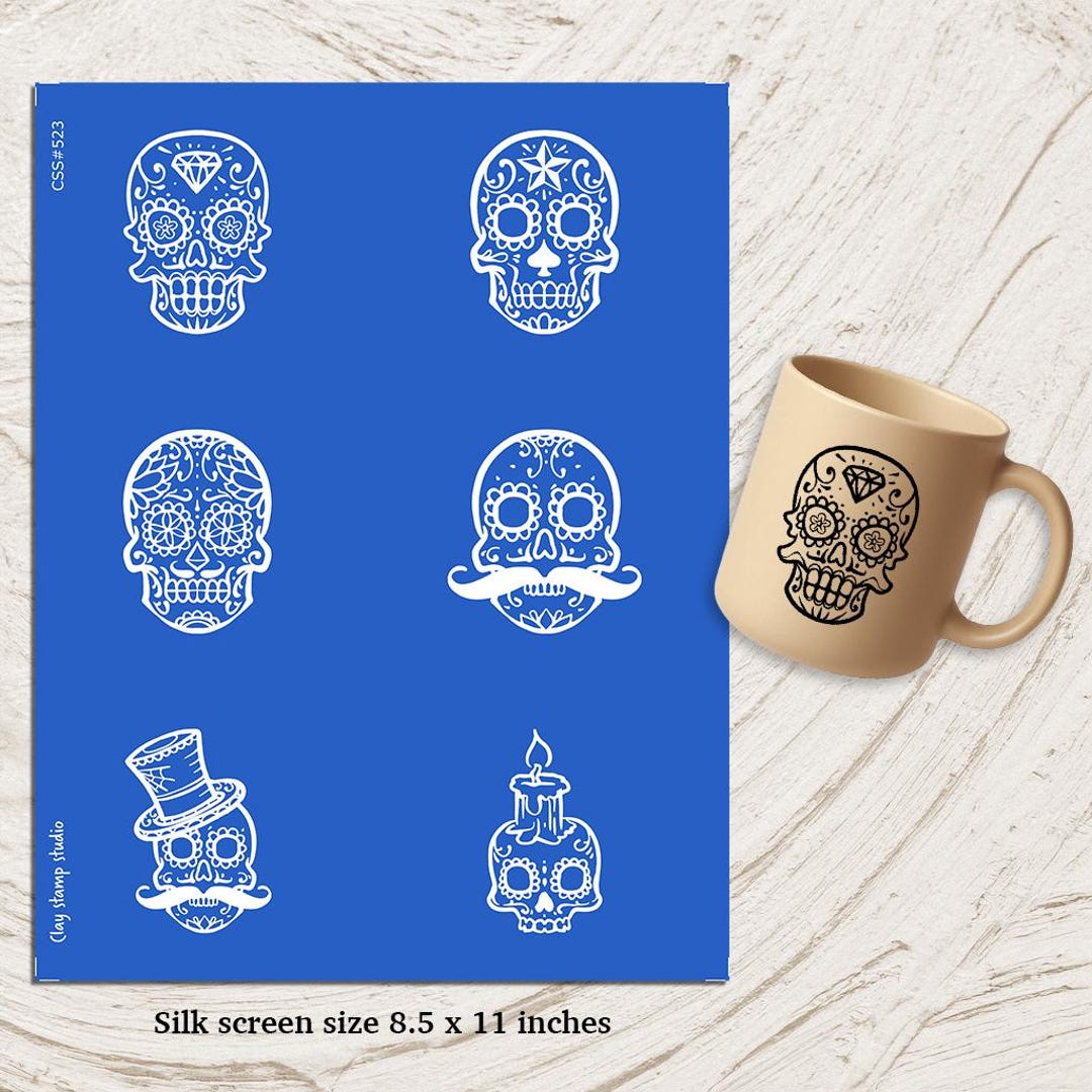 Halloween Pottery Silkscreen: Spooky Mexican Skeleton Skal Designs - 8 ...