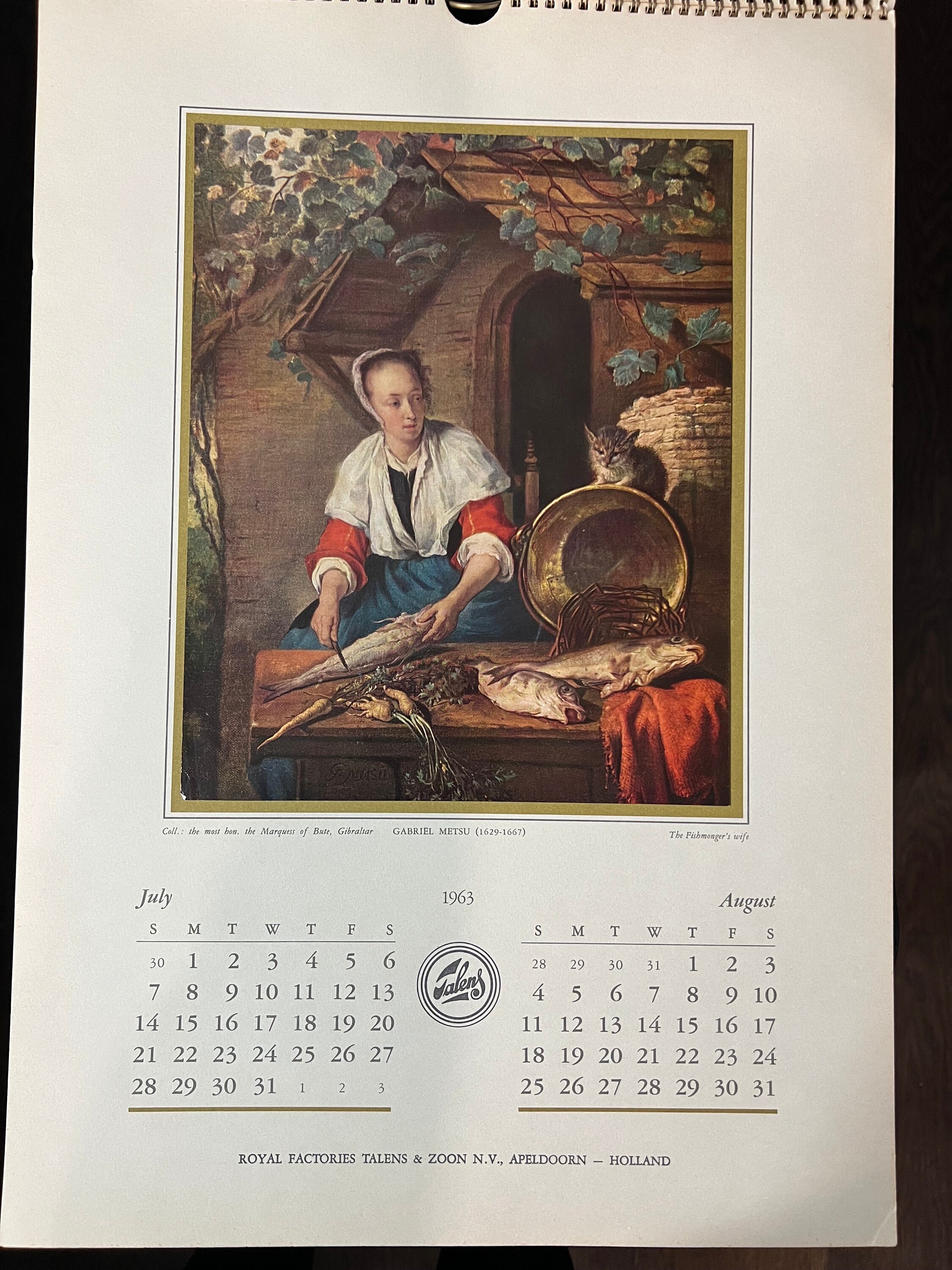 Vintage Vaka Art Calendar 1963 - Etsy
