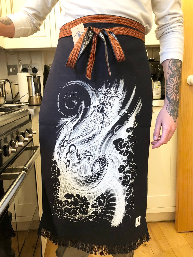 NEW UNUSED - Dragon '龍' Traditional Japanese 'maekake' Apron *A1 - Etsy