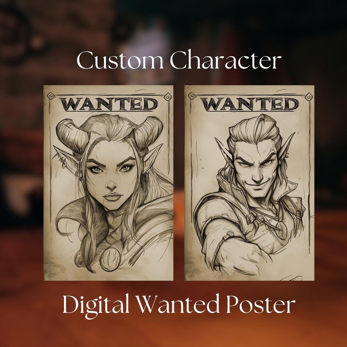 Custom Dnd Character Wanted Poster, Digital OC Sheet, TTRPG Fantasy ...