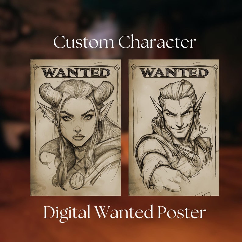Custom Dnd Character Wanted Poster, Digital OC Sheet, TTRPG Fantasy ...