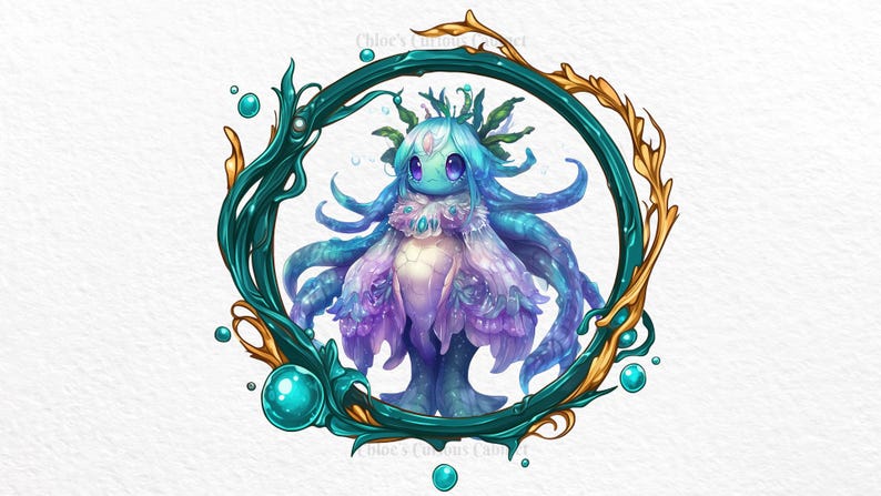 Aqua and Gold Filigree Circle Frame PNG Dnd Clipart Token Border ...