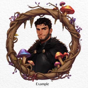 Mushroom Forest Circle Frame PNG Dnd Clipart Token Border Scrapbooking ...