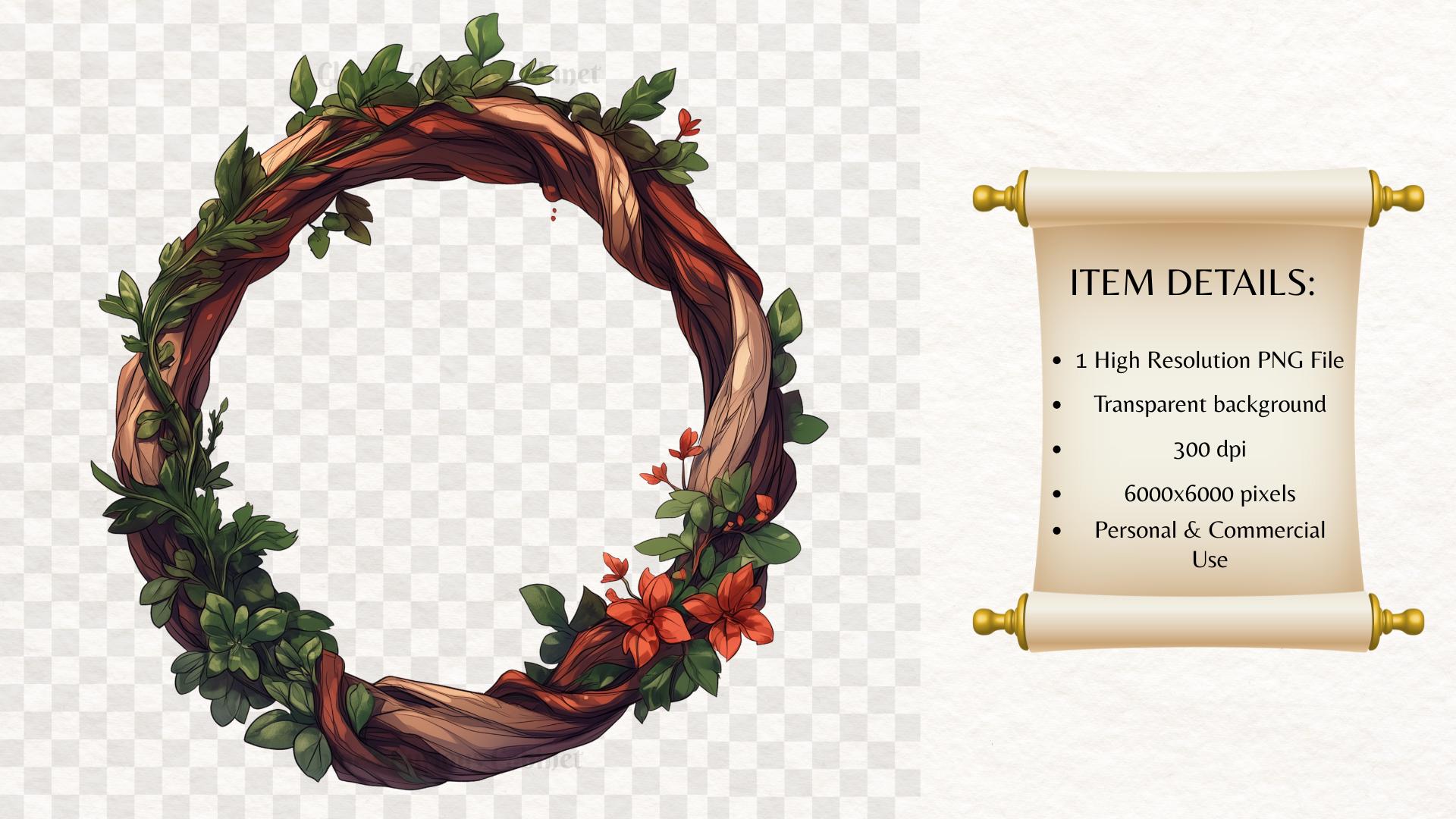 Emberbloom Forest Circle Frame PNG Dnd Clipart Token Border ...