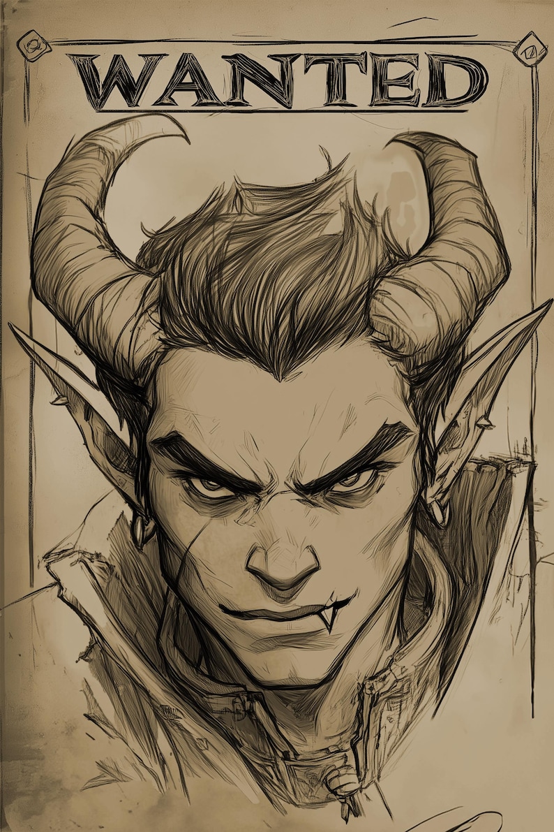 Custom Dnd Character Wanted Poster, Digital OC Sheet, TTRPG Fantasy ...