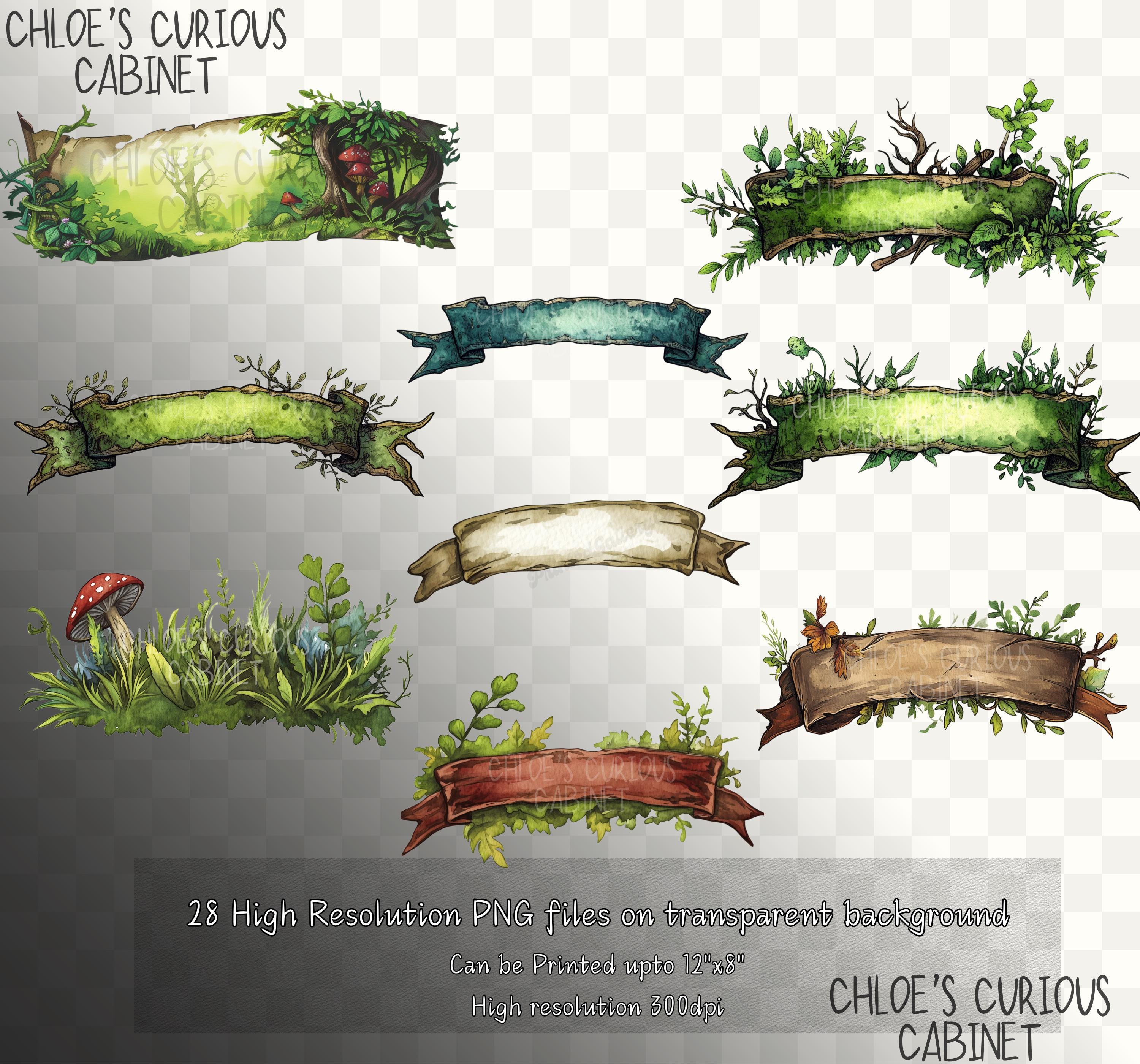 Adventure Themed Ribbon Banner PNG, Scroll Blank Labels Scrapbooking ...
