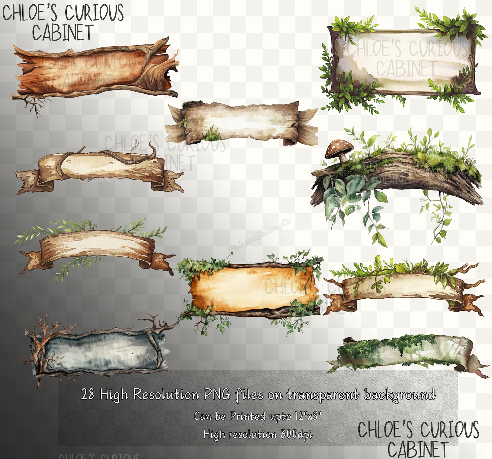Adventure Themed Ribbon Banner PNG, Scroll Blank Labels Scrapbooking ...