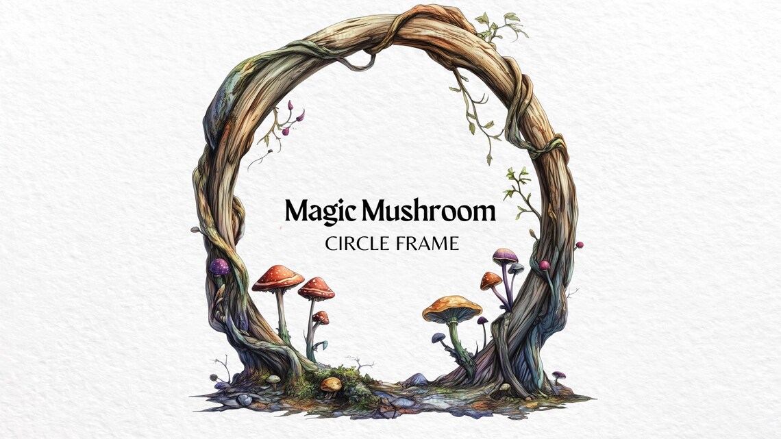 Mushroom Woodland Circle Frame PNG Dnd Clipart Token Border ...