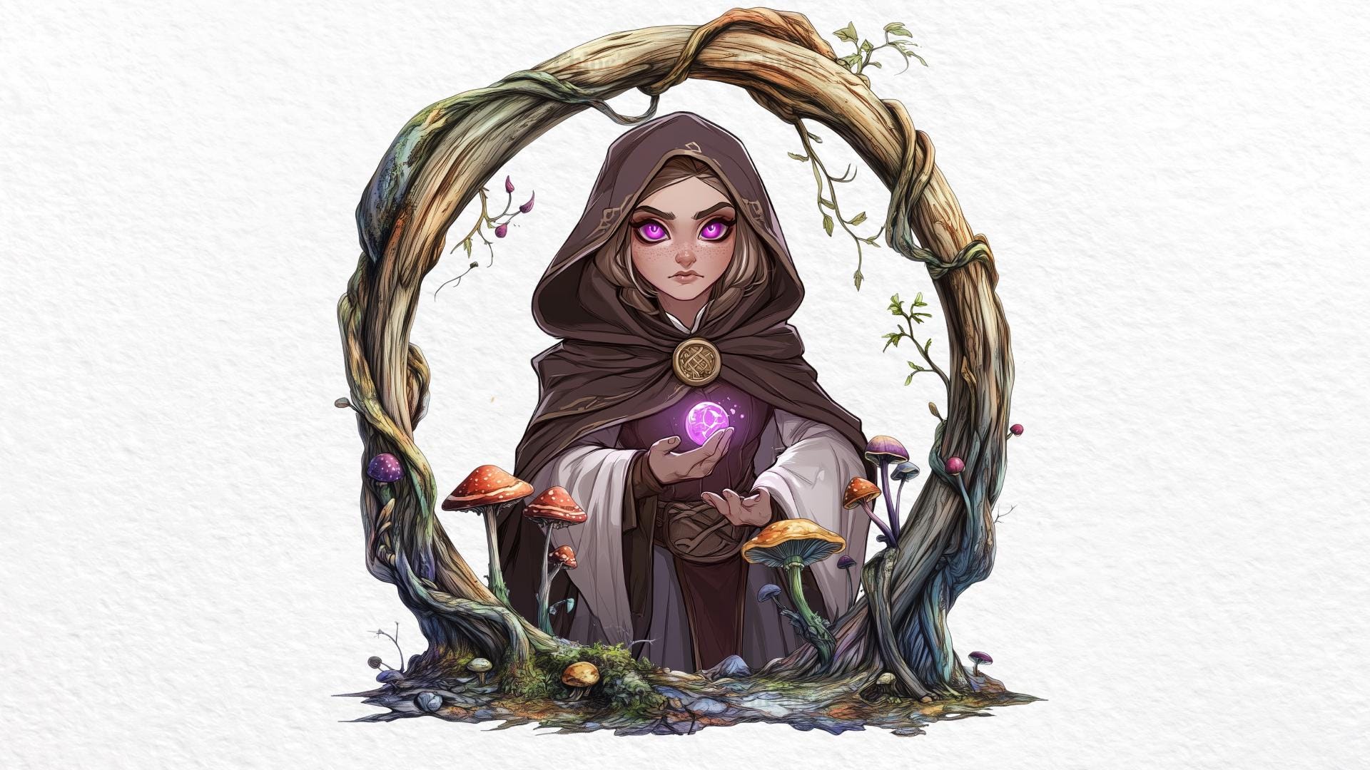 Mushroom Woodland Circle Frame PNG Dnd Clipart Token Border ...