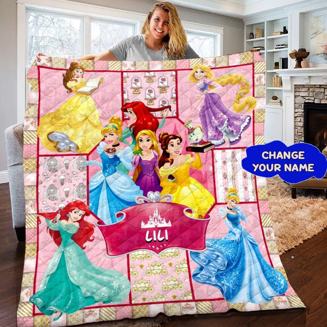 Personalized Disney Princesses Quilt Disney Princesses - Etsy