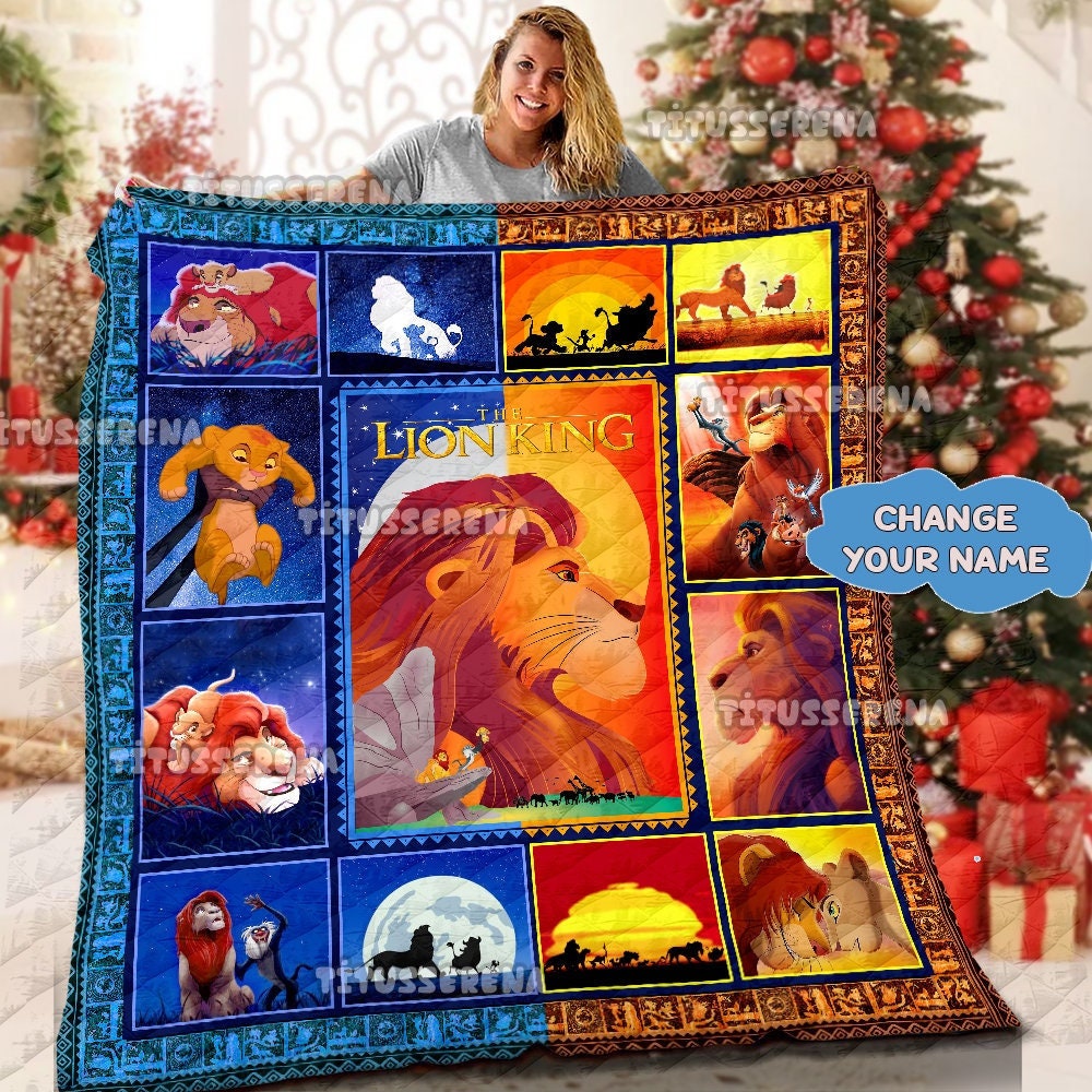 The Lion King Fleece Blanket, Simba Mufasa Zazu Timon Pumbaa Scar ...