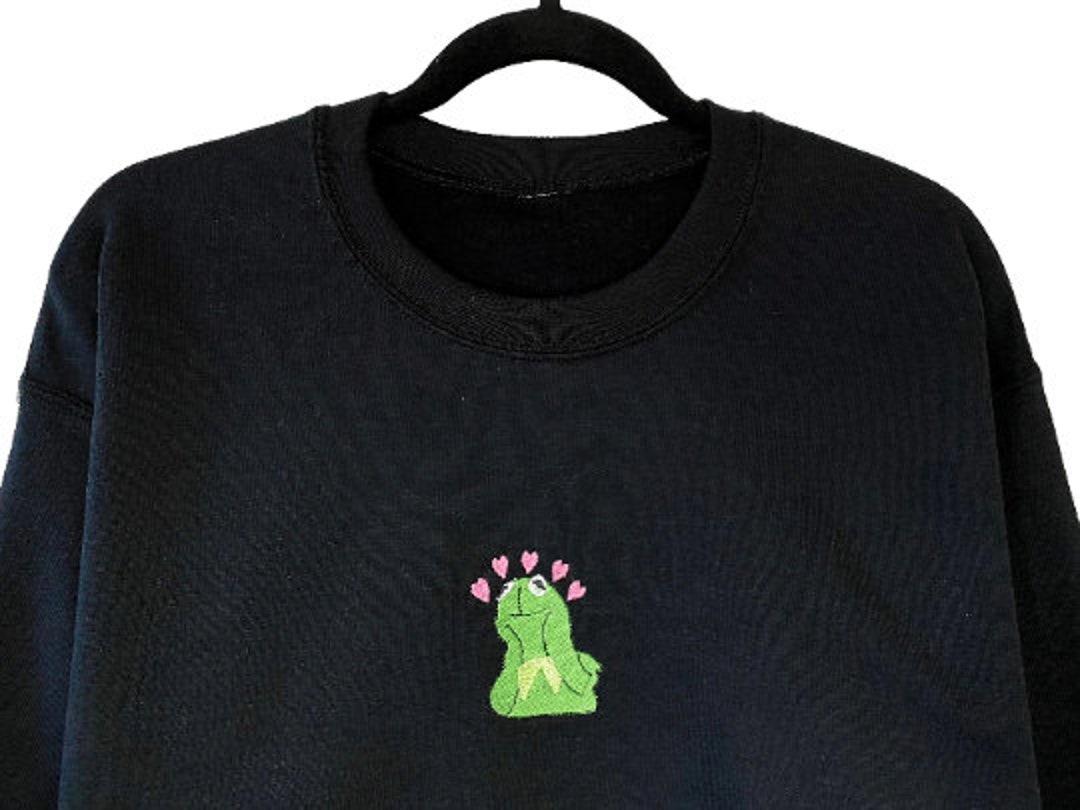 Kermit the Frog Embroidered Crewneck Sweatshirt, Pullover, Gift - Etsy