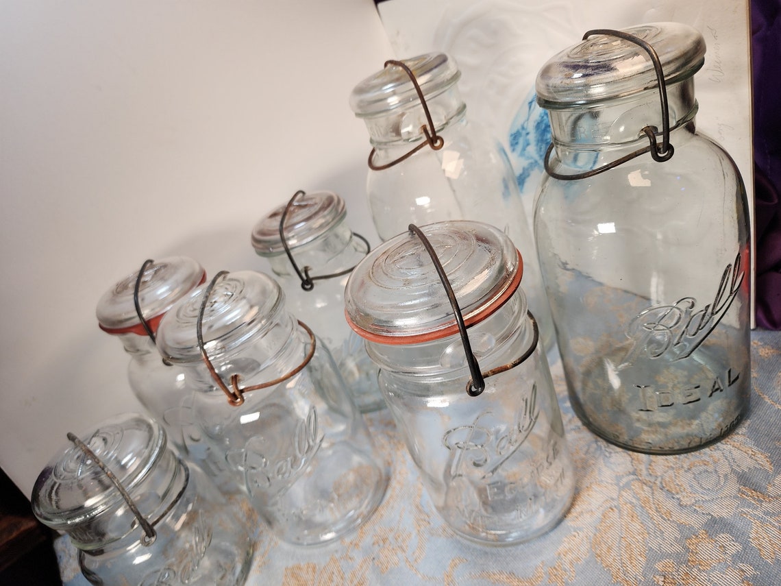 Lot of 7 Assorted Antique Ball Jars Large to Small - Etsy